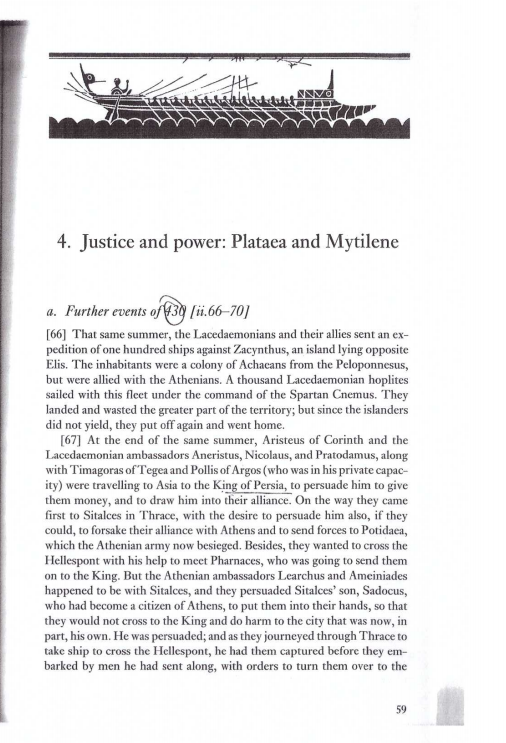 4. Justice and power: Plataea and Mytilene a. Further | Chegg.com