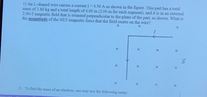 Solved An L-shaped wire carries a current I = 4.50 A as | Chegg.com