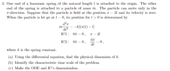 3. One end of a harm spg of the natural length is | Chegg.com