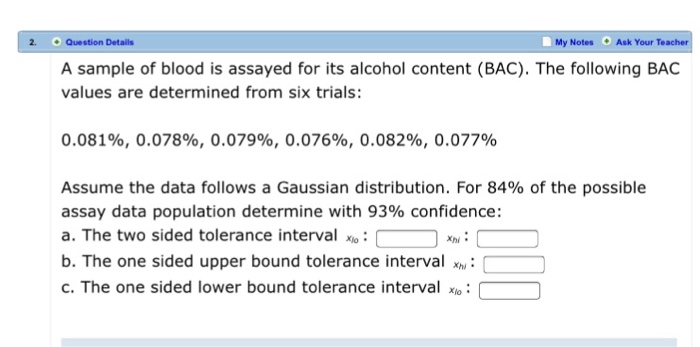 Solved A sample of blood Is assayed for its alcohol content | Chegg.com