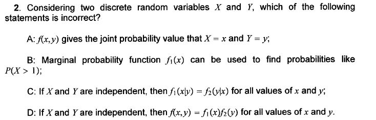 Solved Considering two discrete random variables X and Y, | Chegg.com
