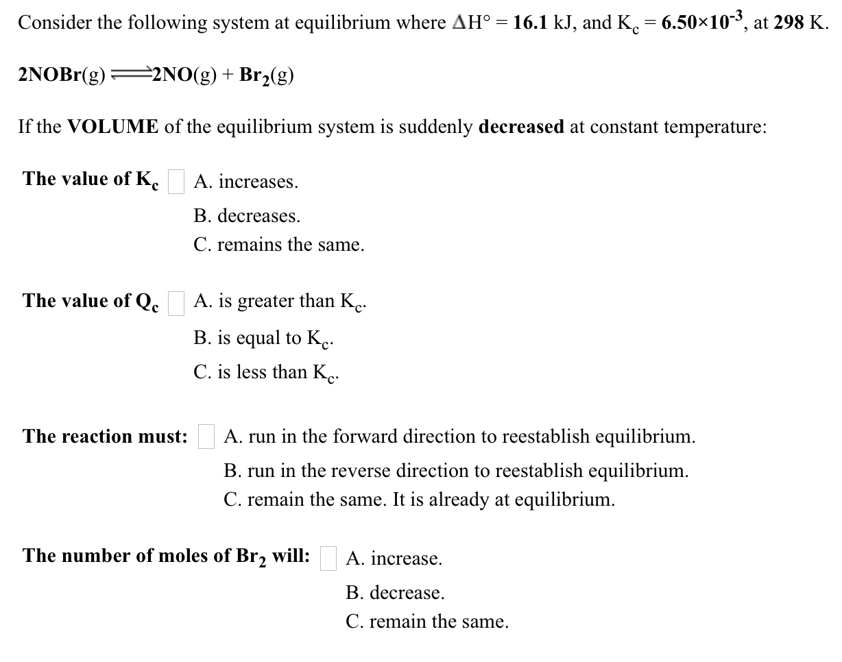 Solved Consider the following system at equilibrium where AH | Chegg.com Solved Consider the following system at equilibrium where AH | Chegg.com