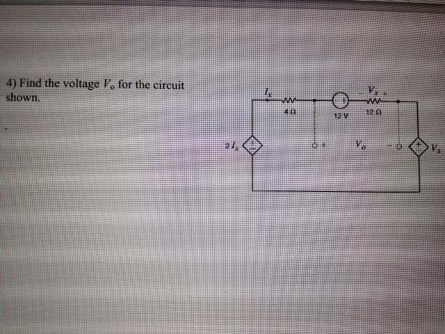 Solved Find the voltage Vo for the circuit shown. | Chegg.com