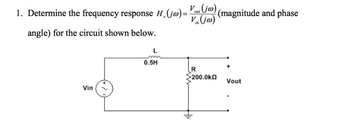 Solved Determine the frequency response Hv(j omega)= Vout(j | Chegg.com