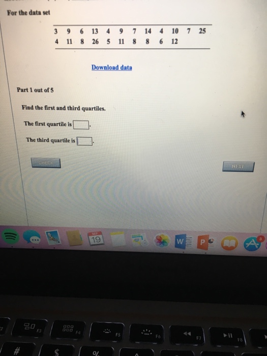 Solved For the data set Find the first and third quartiles. | Chegg.com