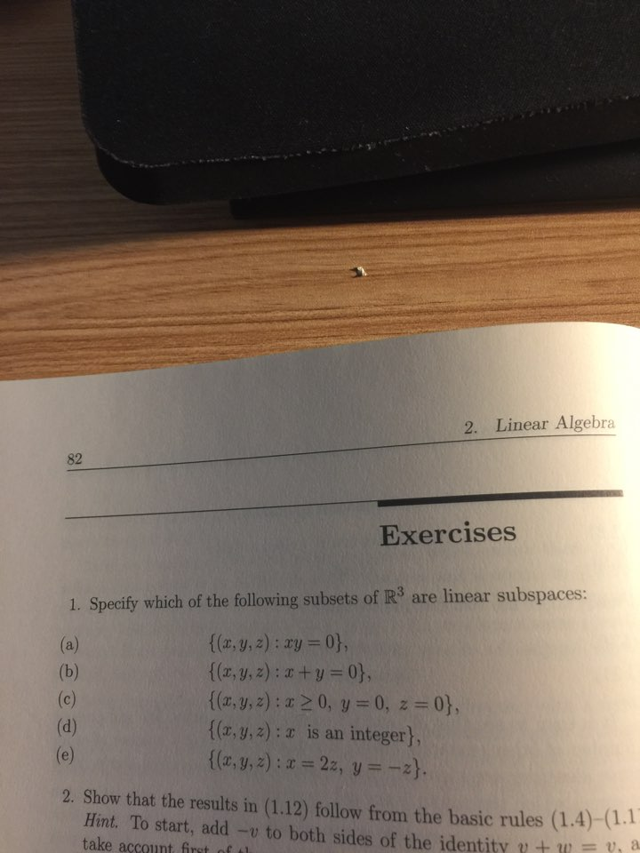 Solved 2 Linear Algebra 82 Exercises 1 Specify Which Of