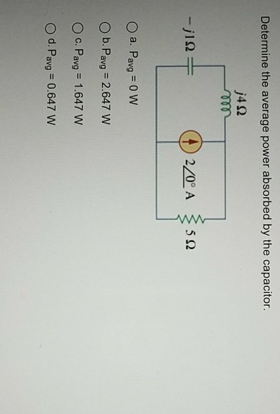 Solved Determine the average power absorbed by the | Chegg.com