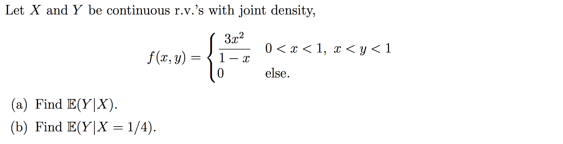 Solved Let X and Y be continuous r.v.'s with joint density, | Chegg.com