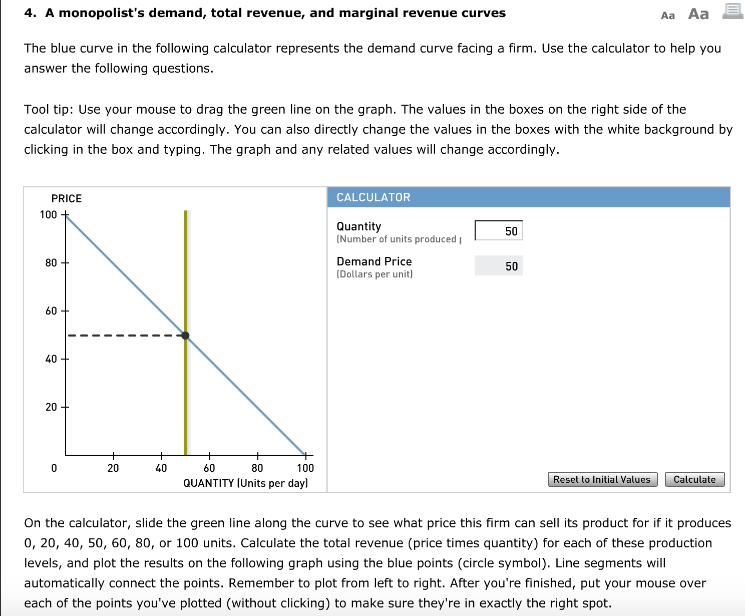 Solved A monopolist's demand, total revenue, and marginal | Chegg.com