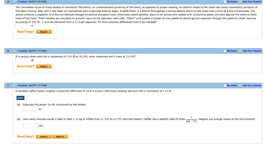 Solved 5. +-1 points SerCP11 16.P067 My Notes Ask Your | Chegg.com Solved 5. +-1 points SerCP11 16.P067 My Notes Ask Your | Chegg.com