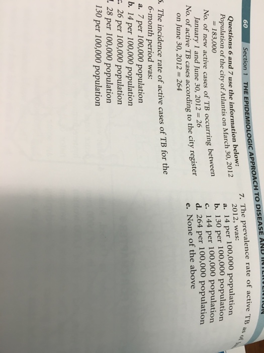 Solved epidemiology | Chegg.com