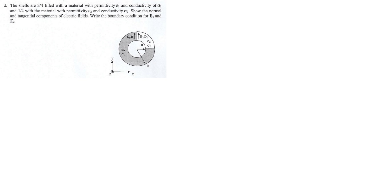 Solved The shells arc 3/4 filled with a material with | Chegg.com