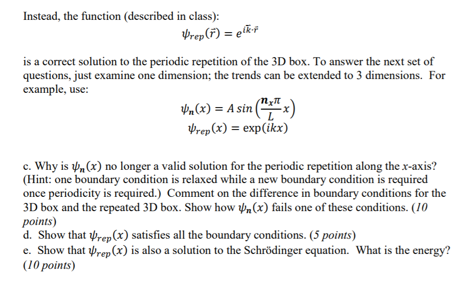 Solved n class it was presented that the wavefunction: (x, | Chegg.com