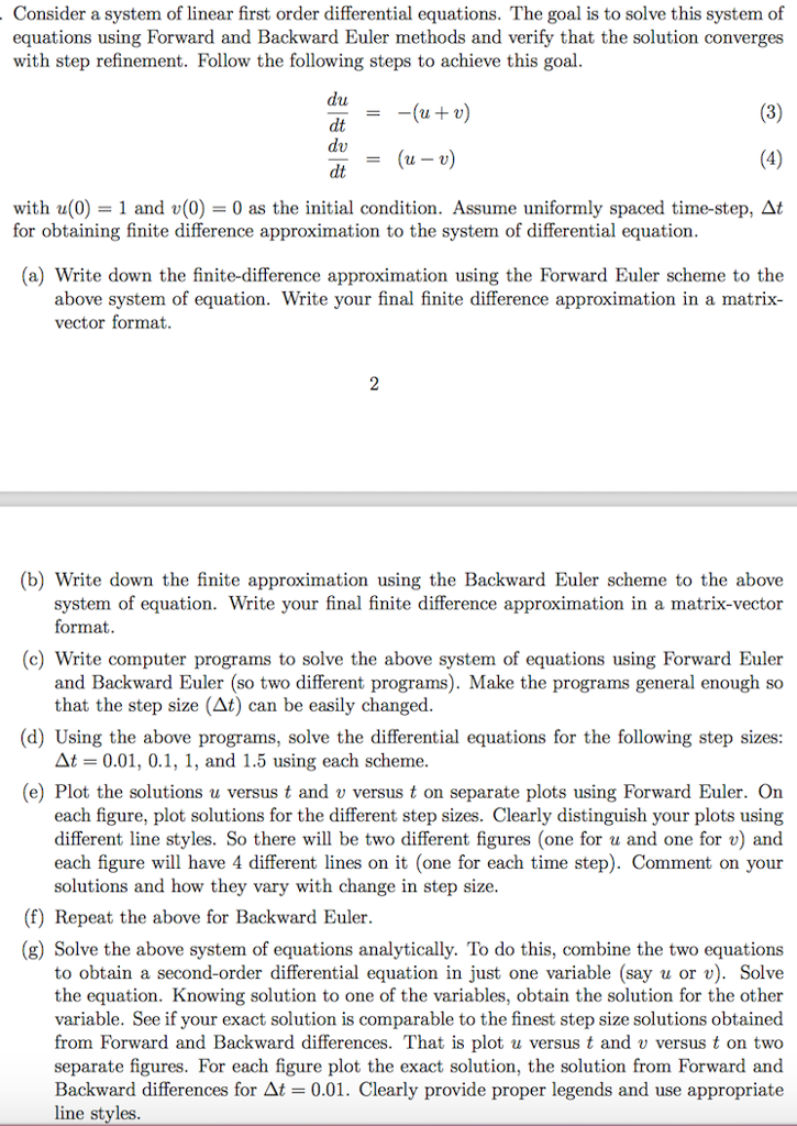 Solved Consider a system of linear first order differential | Chegg.com