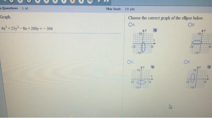 Solved Graph 4x^2 + 25y^2 - 8x + 200y = -304 Choose the | Chegg.com