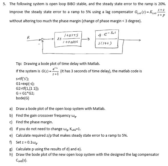 Solved The following system is open loop BIBO stable, and | Chegg.com