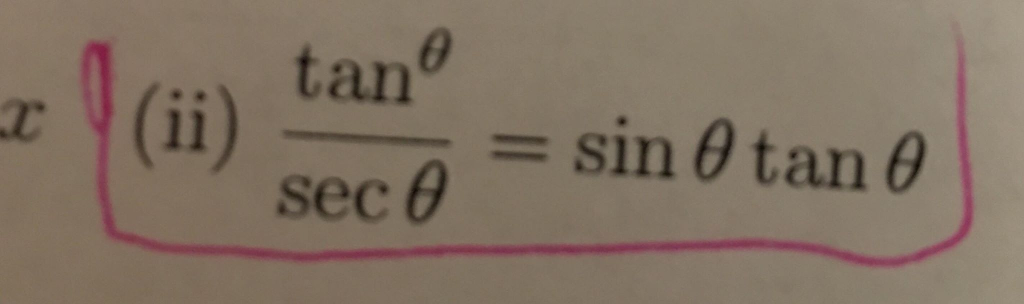 Solved tan sin @tan ? sec ? | Chegg.com