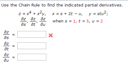 Solved Use the Chain Rule to find the indicated partial | Chegg.com