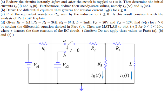 Solved Redraw the circuits instantly before and after the | Chegg.com