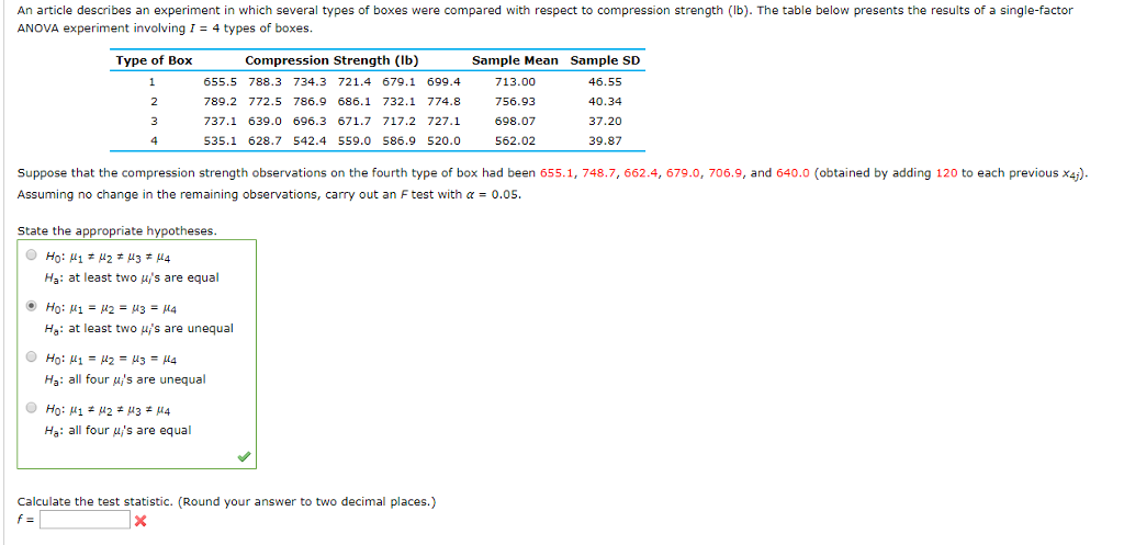 Solved An article describes an experiment in which several | Chegg.com