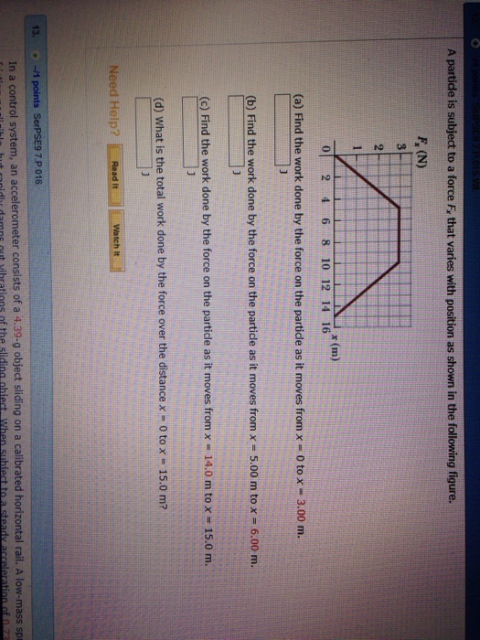 Solved A particle is subject to a force F_x that varies with | Chegg.com