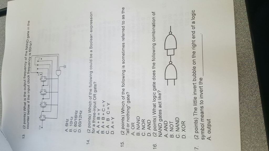 Solved Part Multiple choice (Circle one answer for each | Chegg.com