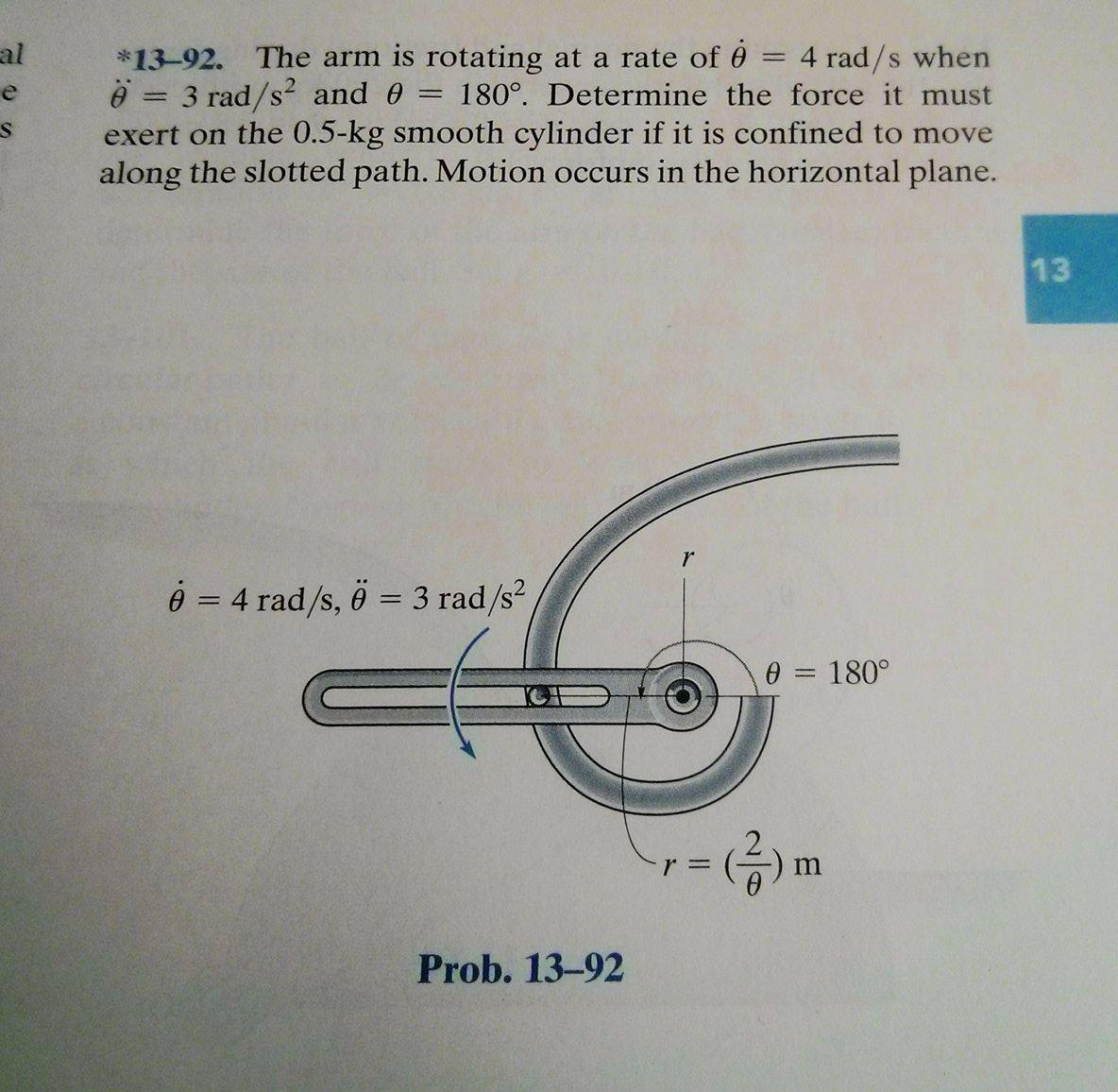 Solved The arm is rotating at a rate of theta = 4 rad/s when | Chegg.com