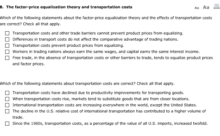 Solved The factor-price equalization theory and | Chegg.com