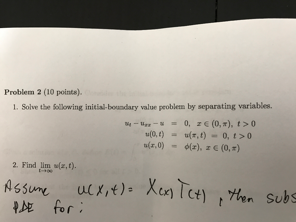 Solved Problem 2 (10 points) 1. Solve the following initial | Chegg.com