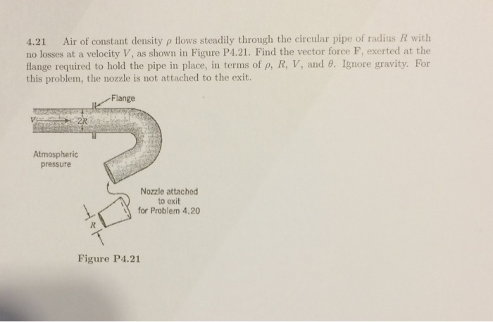 Solved 4.21 Air of constant density p flows steadily through | Chegg.com