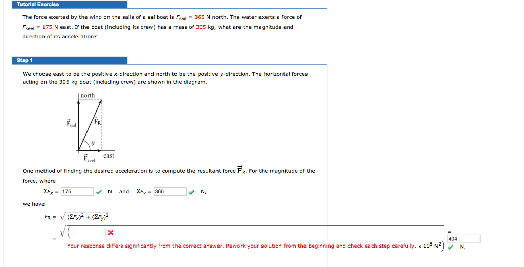 Solved Tutorial Exercise The force exerted by the wind on | Chegg.com
