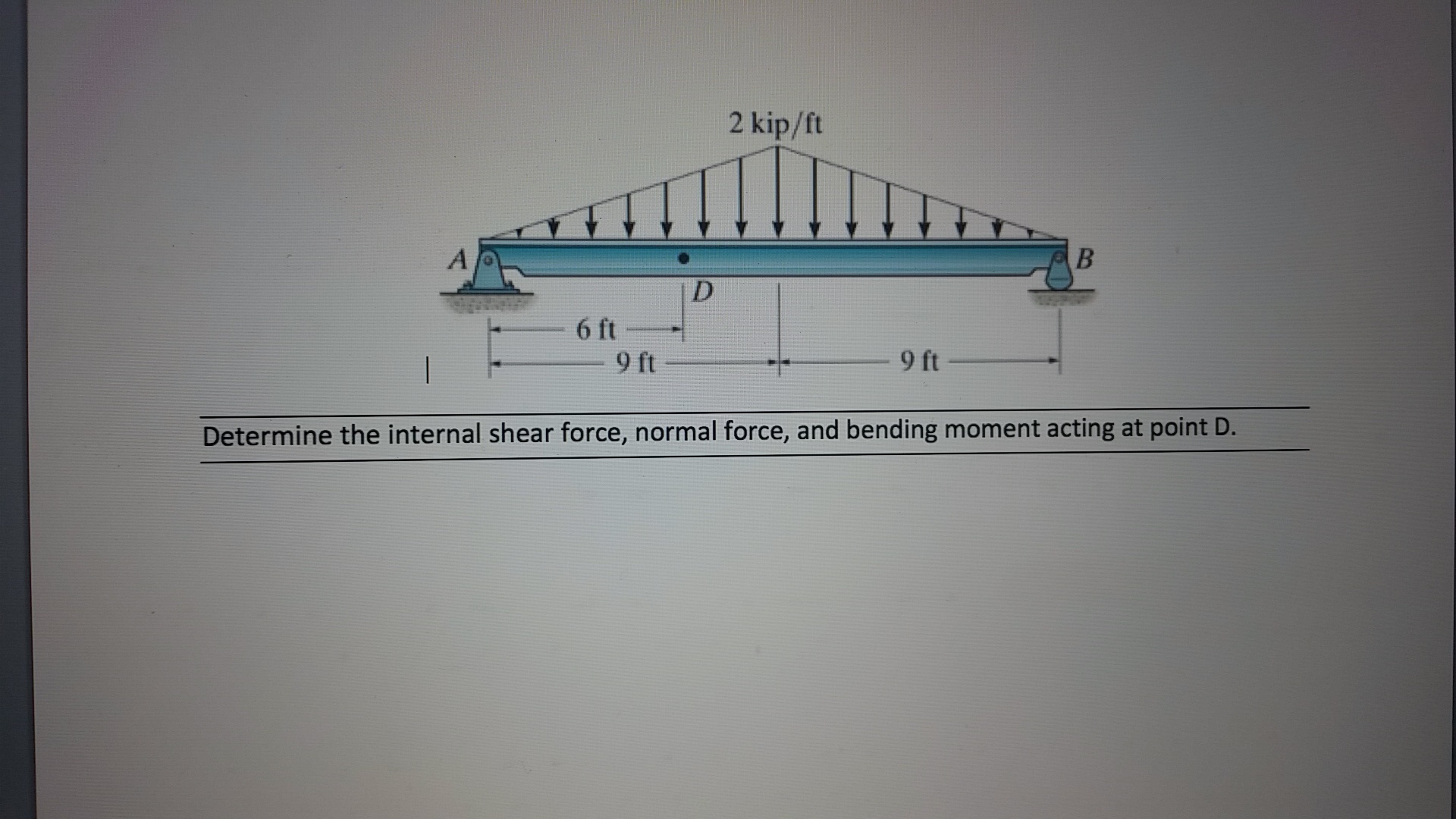 Solved Determine The Internal Shear Force Normal Force And