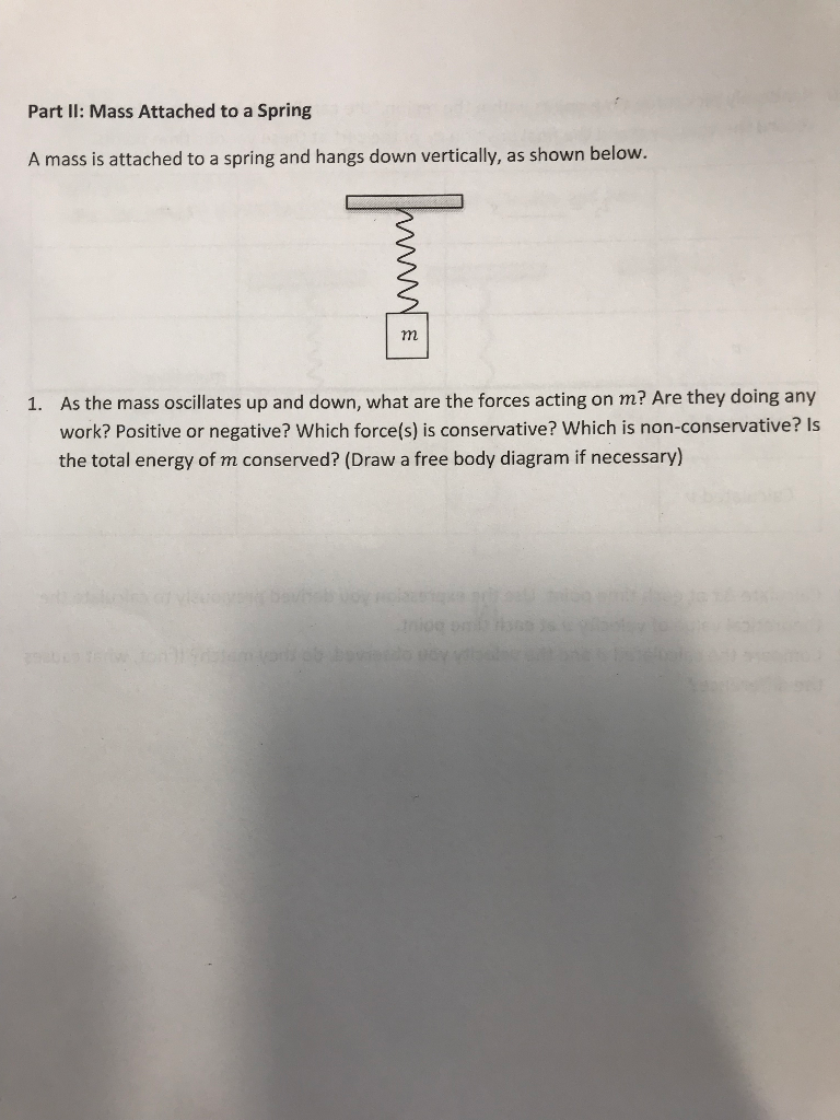 Solved Part II: Mass Attached to a Spring A mass is attached | Chegg.com