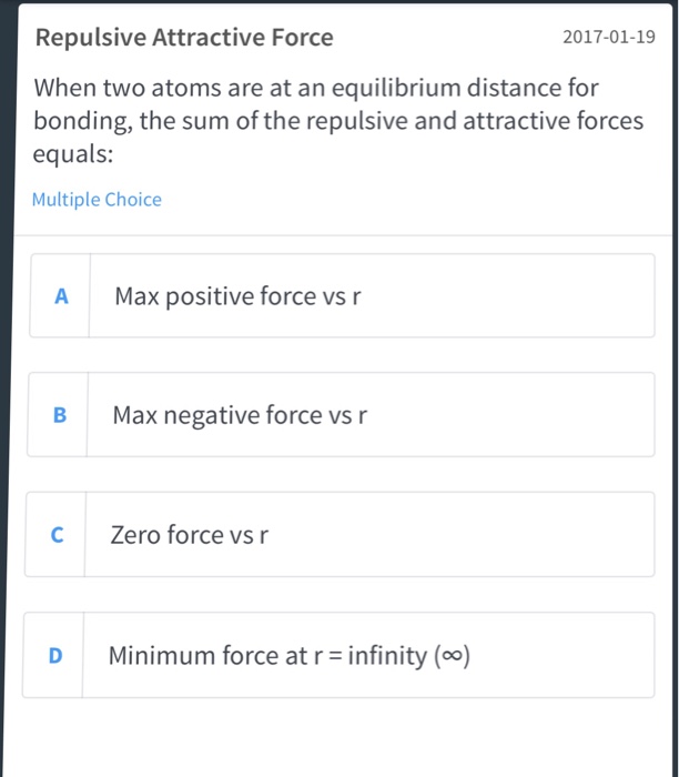 Solved Repulsive Attractive Force When two atoms are at an | Chegg.com