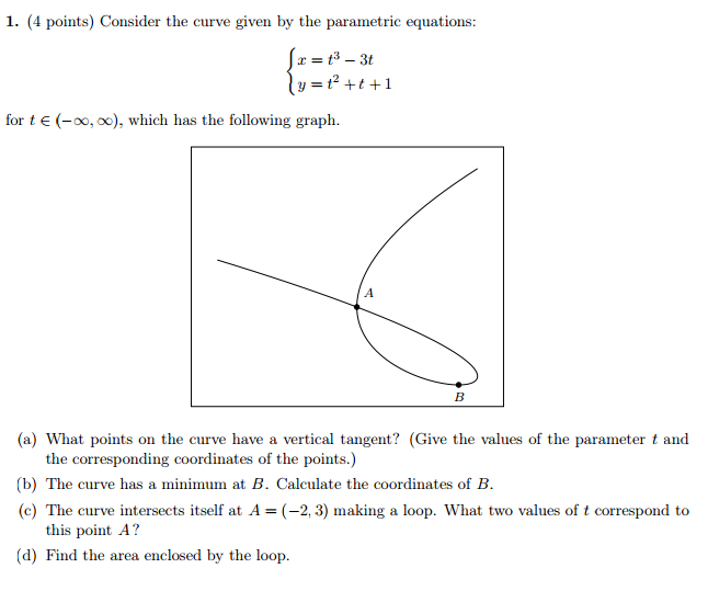 Solved Consider The Curve Given By The Parametric Equations