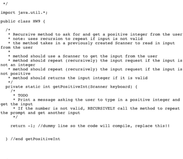 Solved Java Method Using Recursion To Get A Valid Integer