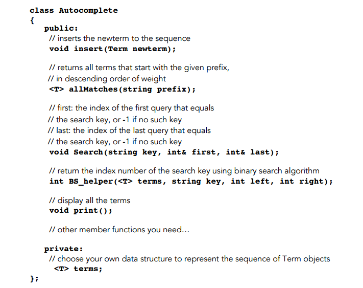 Write A Program To Implement Autocomplete For A Given