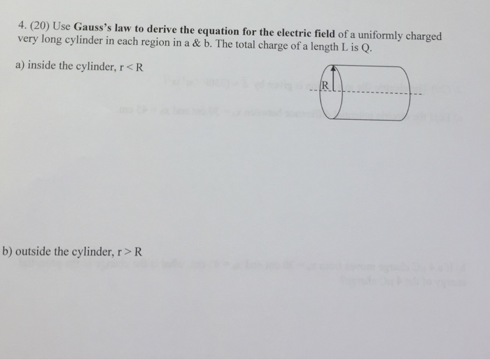 Solved Use Gauss's law to derive the equation for the | Chegg.com