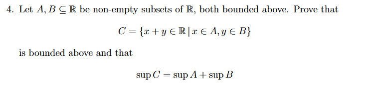 Solved Let A, B Subsetequalto R be non-empty subsets of R, | Chegg.com