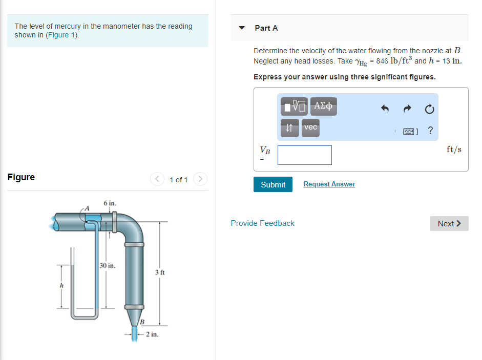 Solved The level of mercury in the manometer has the reading | Chegg.com