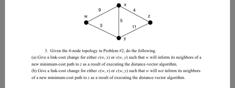 Solved 9 4 3 3. Given the 4-node topology in Problem #2, do | Chegg.com