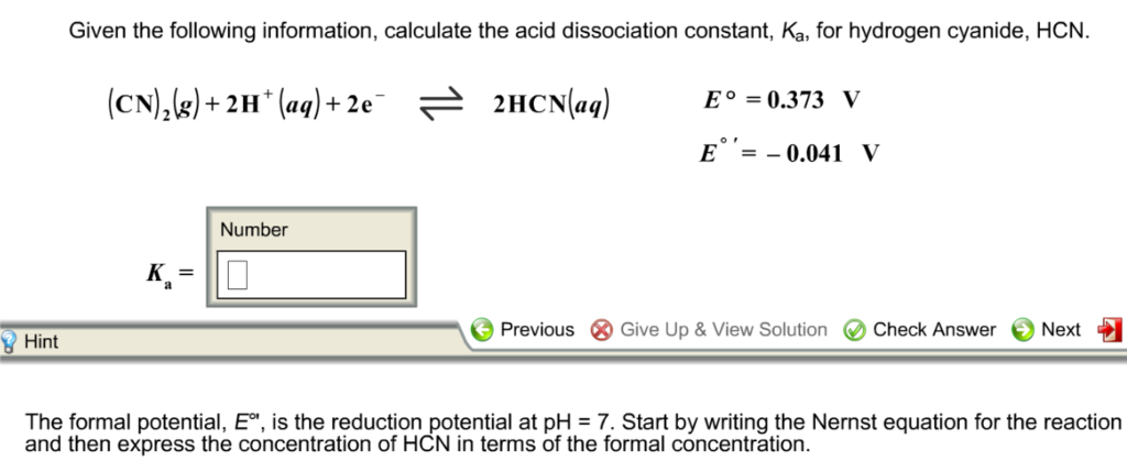 Solved Given the following information, calculate the acid | Chegg.com