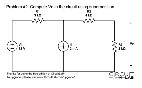 Solved Problem #2. Compute Vo in the circuit using | Chegg.com