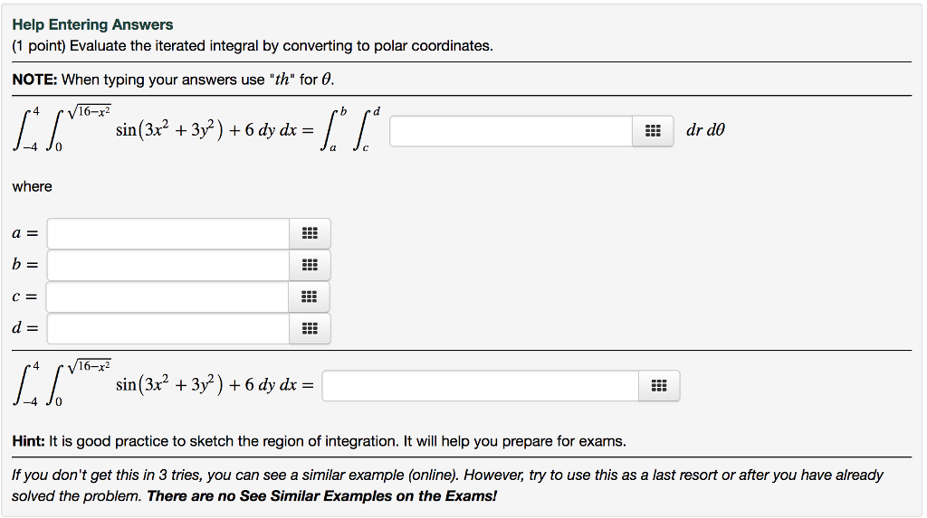 Solved Help Entering Answers (1 point) Evaluate the iterated | Chegg.com Solved Help Entering Answers (1 point) Evaluate the iterated | Chegg.com