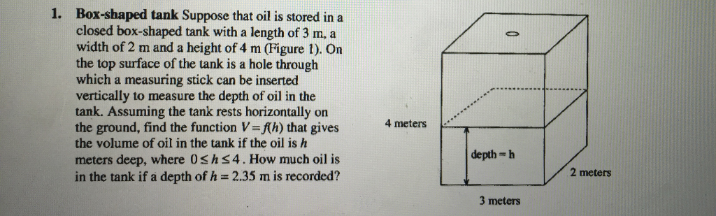 Solved Box-shaped tank Suppose that oil is stored in a | Chegg.com