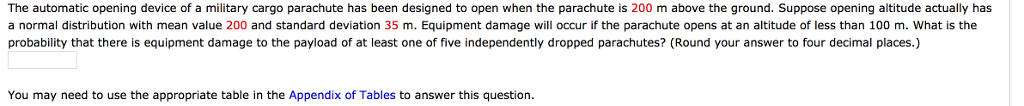 Solved The automatic opening device of a military cargo | Chegg.com