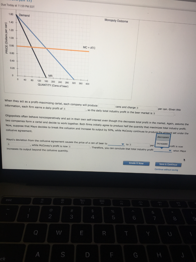 Solved 2. Deviating from the collusive outcome ing companies | Chegg.com