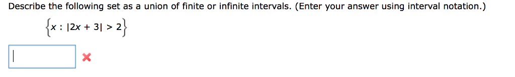 Solved Describe the following set as a union of finite or | Chegg.com