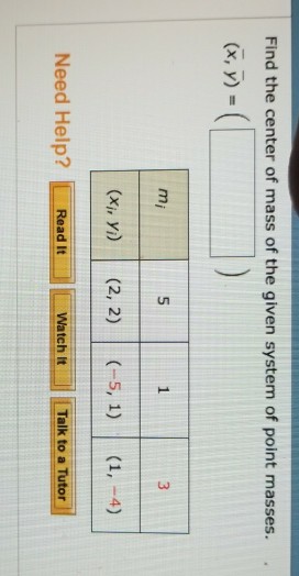 Solved Find the center of mass of the point masses lying on | Chegg.com