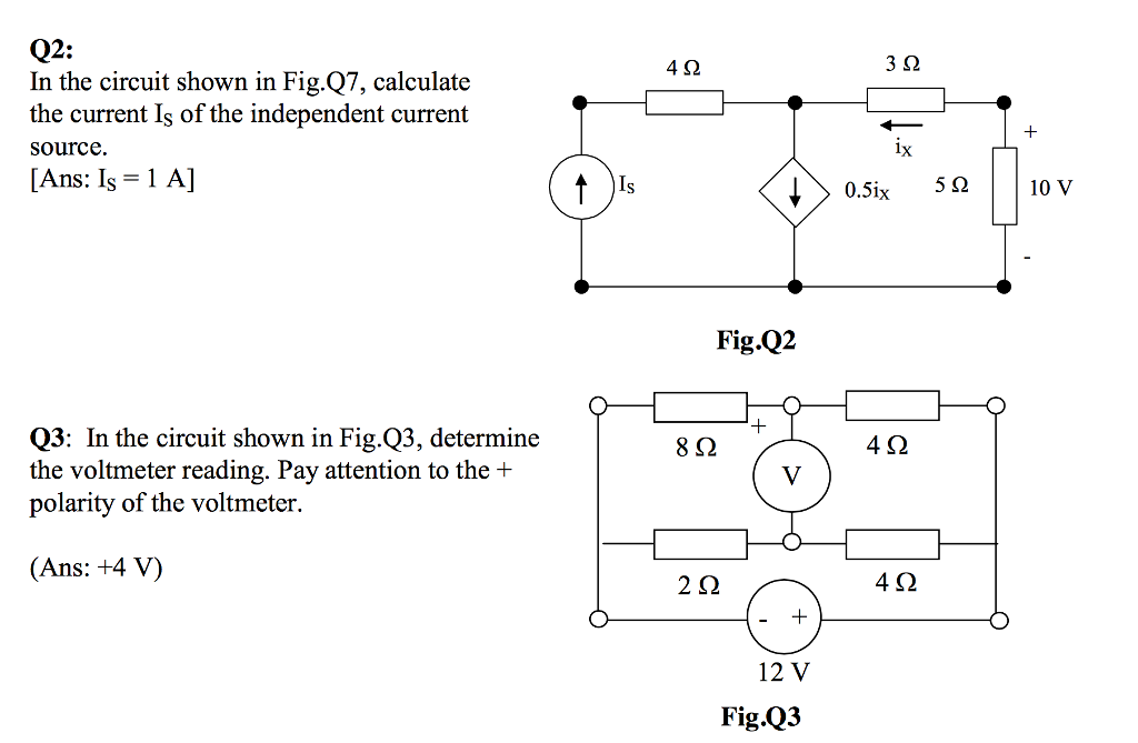 Solved 4Ω 4Ω Q4: In the circuit shown in Fig.Q4, calculate | Chegg.com